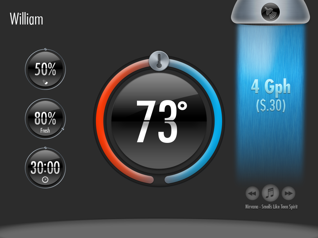 Touchscreen Shower Interface | Portfolio of William Rihn